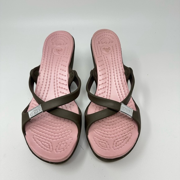 CROCS | Shoes | Crocs Cyprus Heel Sandals Chocolate Cotton Candy Slip ...